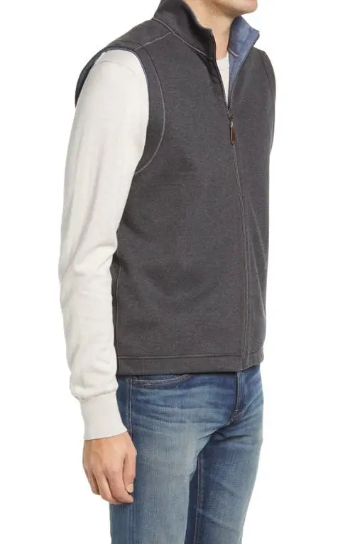 Johnston & Murphy Reversible Knit Vest - Charcoal/blue