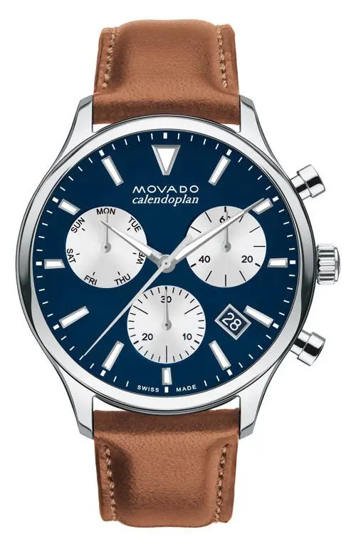 Movado Heritage Calendoplan Chronograph Bracelet Watch - Blue