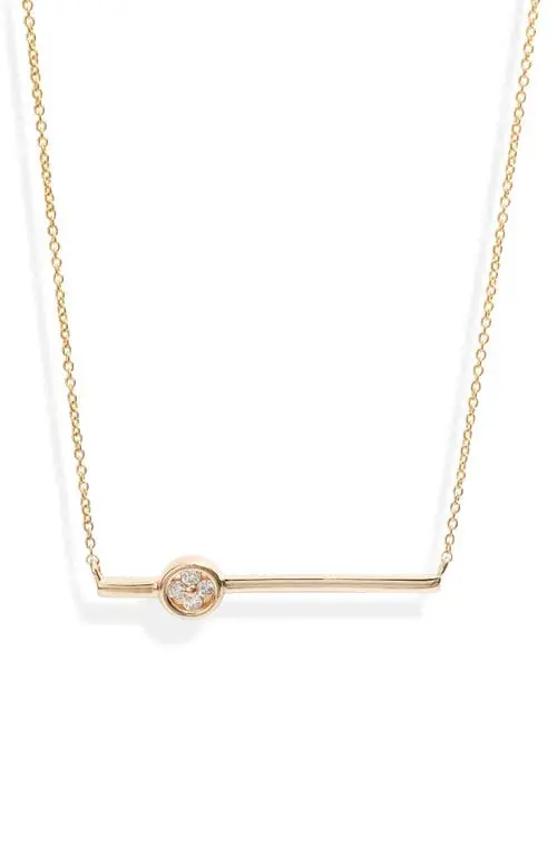 DANA REBECCA DESIGNS Styra Reese Quatrefoil Diamond Bar Pendant Necklace - Yellow Gold/diamond