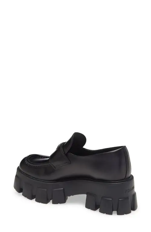 Prada Monolith Lug Sole Loafer - Nero