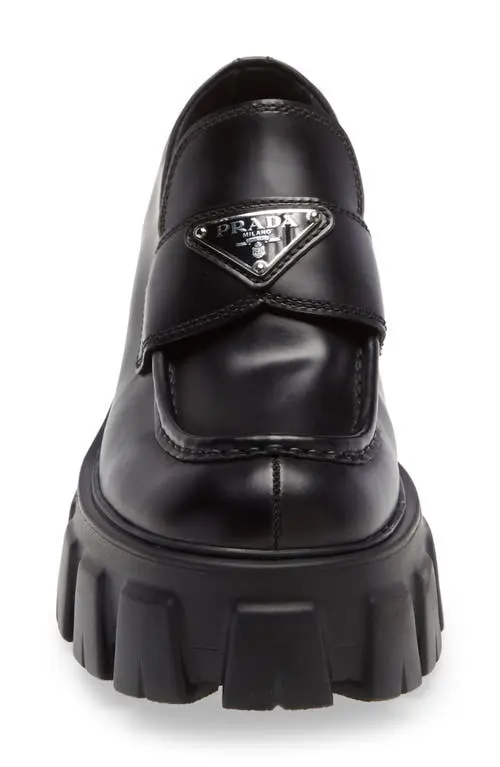 Prada Monolith Lug Sole Loafer - Nero