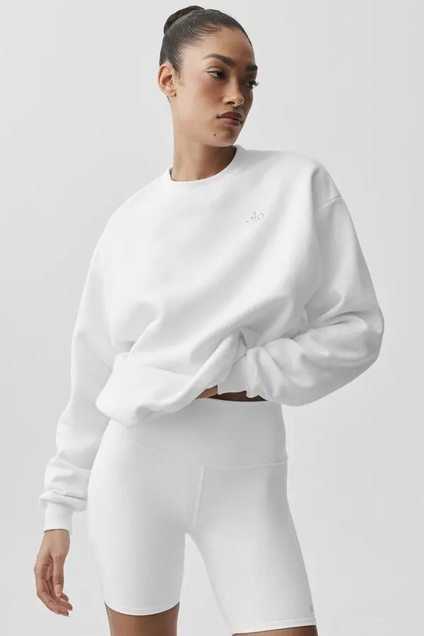 Alo Yoga Accolade Crewneck Pullover - White