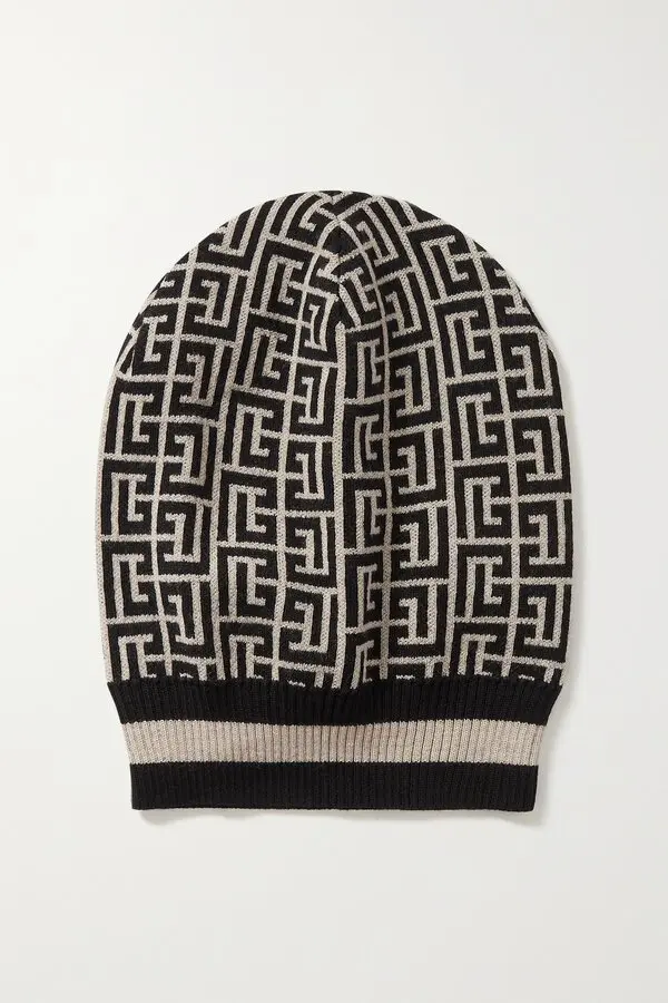 Balmain Rossignol Jacquard-knit Merino Wool Beanie - Neutrals