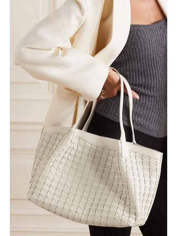 SERAPIAN Secret Small Woven Leather Tote - Neutrals