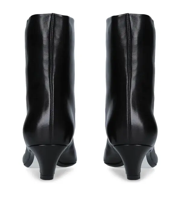 Khaite Leather Arizona Heeled Ankle Boots
