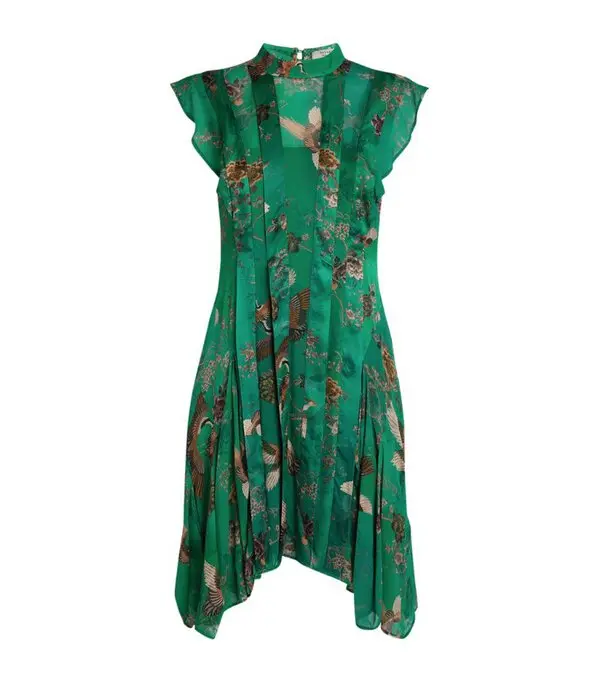 all saints fleur wing dress green Buy ALLSAINTS Amare Mini - At 60% Off Asymmetric hem dress