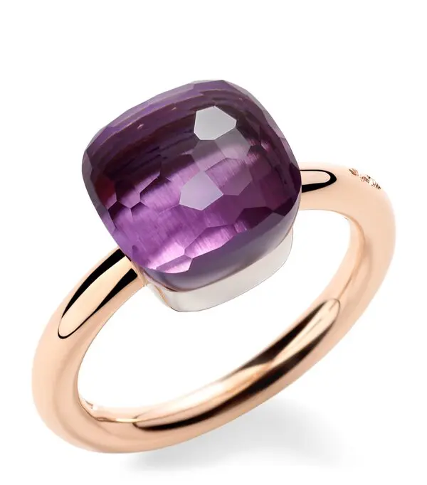 Pomellato Mixed Gold And Amethyst Nudo Classic Ring - Purple