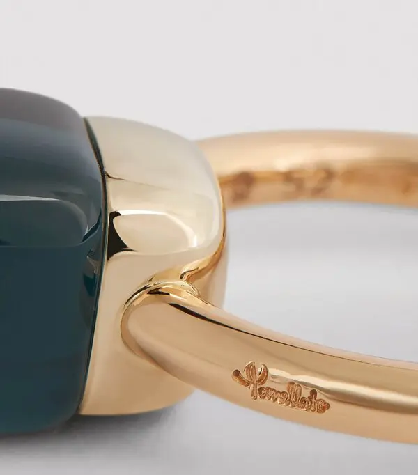Pomellato 18k Gold And London Topaz Nudo Classic Ring