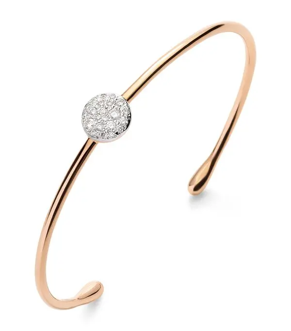 Pomellato Rose Gold And Diamond Sabbia Bangle - White