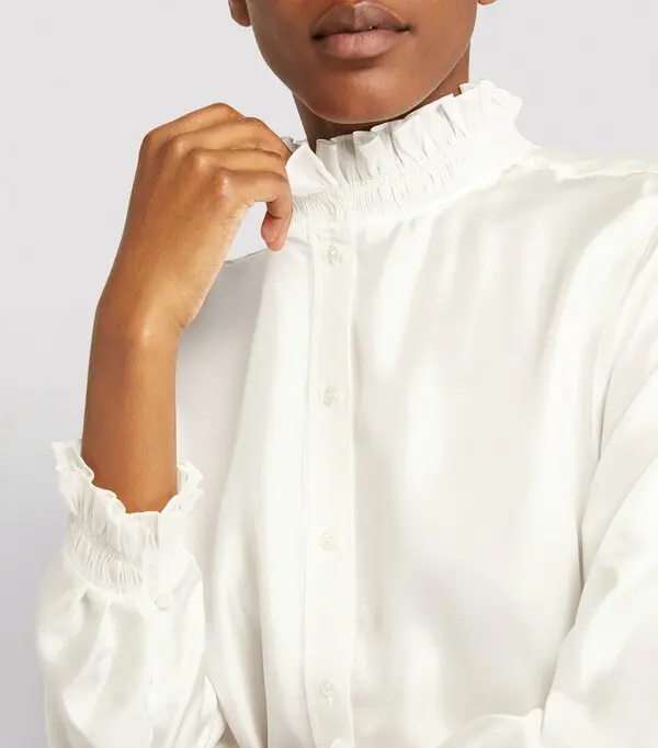 Sandro Silk Gathered-collar Shirt