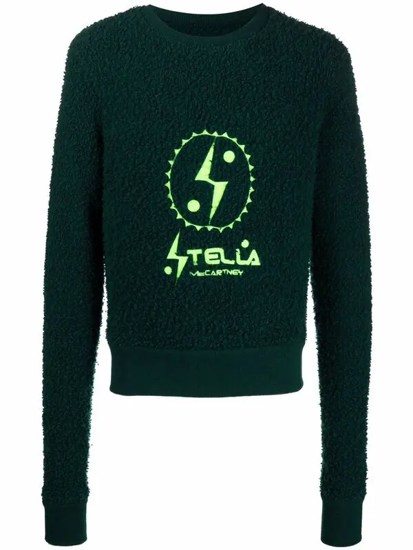 Stella McCartney Embroidered Textured Jumper - Green