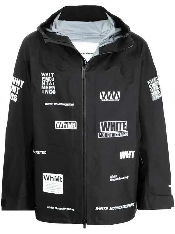 WHITE MOUNTAINEERING Graphic-print Zip-up Jacket - Black
