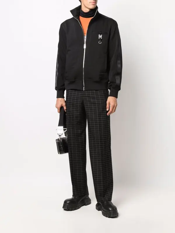 Off-White Grid Pattern Straight Leg Trousers
