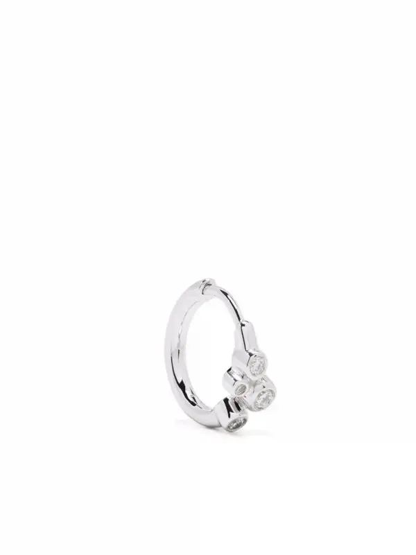 MARIA BLACK 14kt White Gold Elena Diamond Huggie Earring - Silver