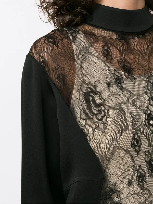 GLORIA COELHO Lace Crepe Blouse