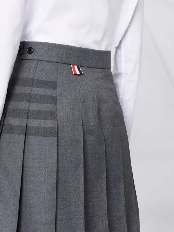 Thom Browne 4-bar Pleated Mini Skirt - Grey