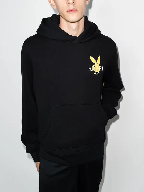 Amiri Playboy Logo-Print Hoodie In Black - 60% Off | Editorialist