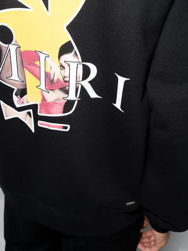Amiri Playboy Logo-Print Hoodie In Black - 60% Off | Editorialist