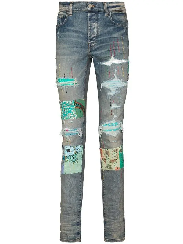 Amiri Quilted Patch-detail Slim-fit Jeans