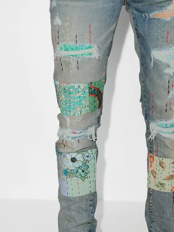 Amiri Quilted Patch-detail Slim-fit Jeans