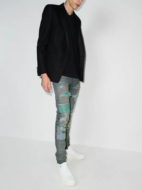 Amiri Quilted Patch-detail Slim-fit Jeans