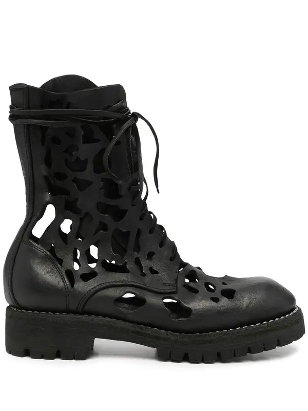 Guidi Cut-out Lace-up Boots