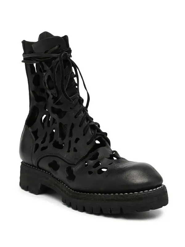 Guidi Cut-out Lace-up Boots