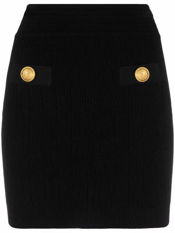Balmain Decorative Button Mini Skirt