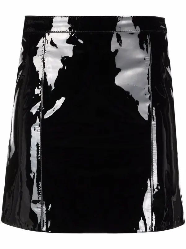 MANOKHI Vinyl Leather Mini Skirt - Black