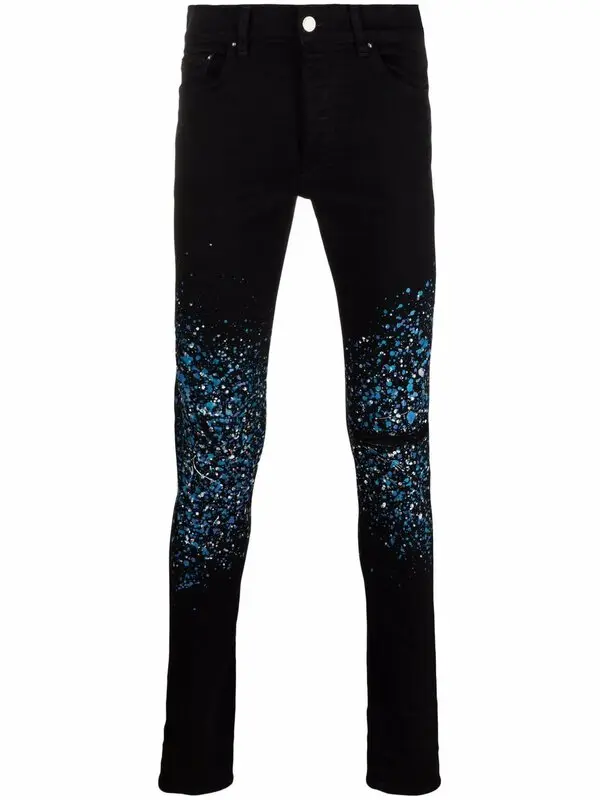 Amiri Crystal Painter Skinny Jeans - Black