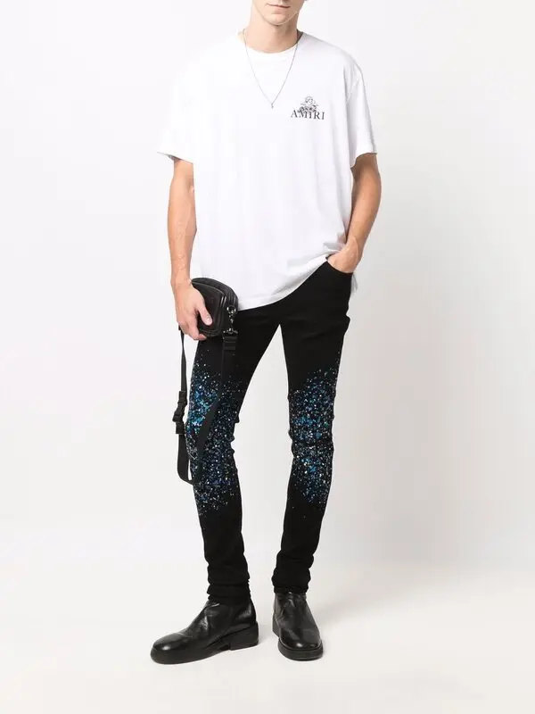Amiri Crystal Painter Skinny Jeans - Black