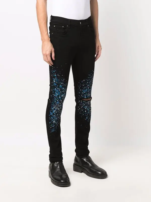Amiri Crystal Painter Skinny Jeans - Black