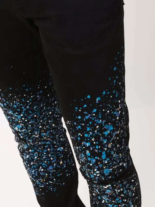 Amiri Crystal Painter Skinny Jeans - Black