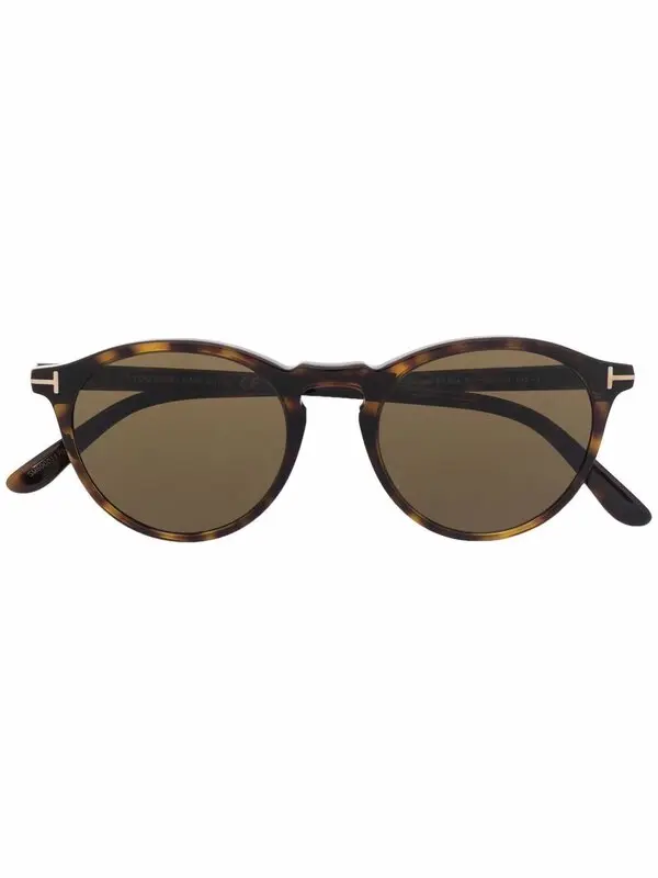 TOM FORD Aurele Round-frame Sunglasses - Brown