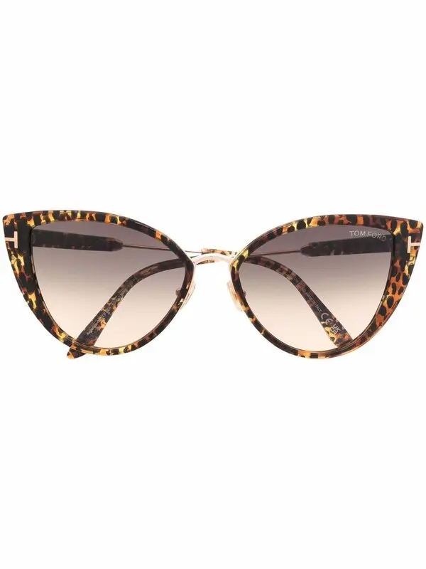 Tom Ford Leopard Cat-Eye Frame Sunglasses - Brown | Editorialist