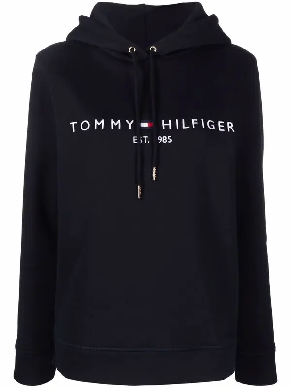 Tommy Hilfiger Embroidered-logo Pullover Hoodie - Blue
