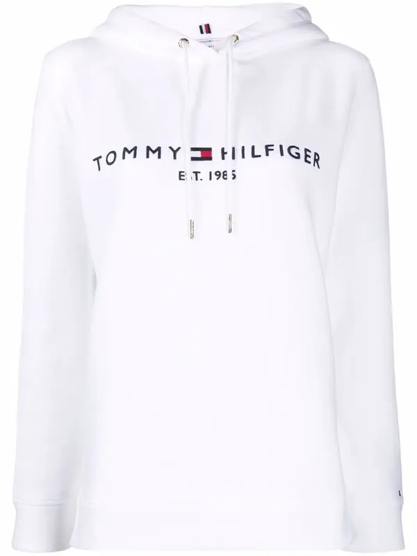 Tommy Hilfiger Logo-print Drawstring Hoodie - White