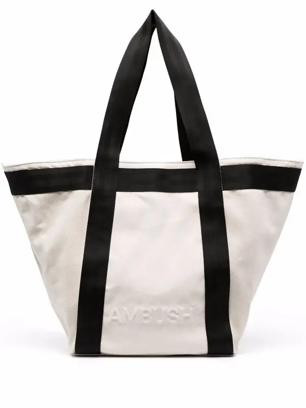 AMBUSH Logo-embossed Medium Tote Bag - Neutrals