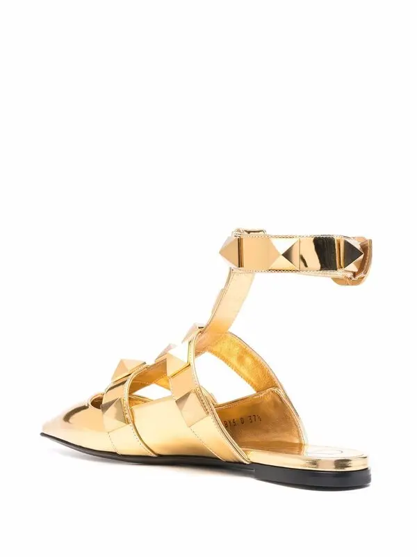 Valentino Garavani Roman Stud Pointed-toe Ballerina Shoes