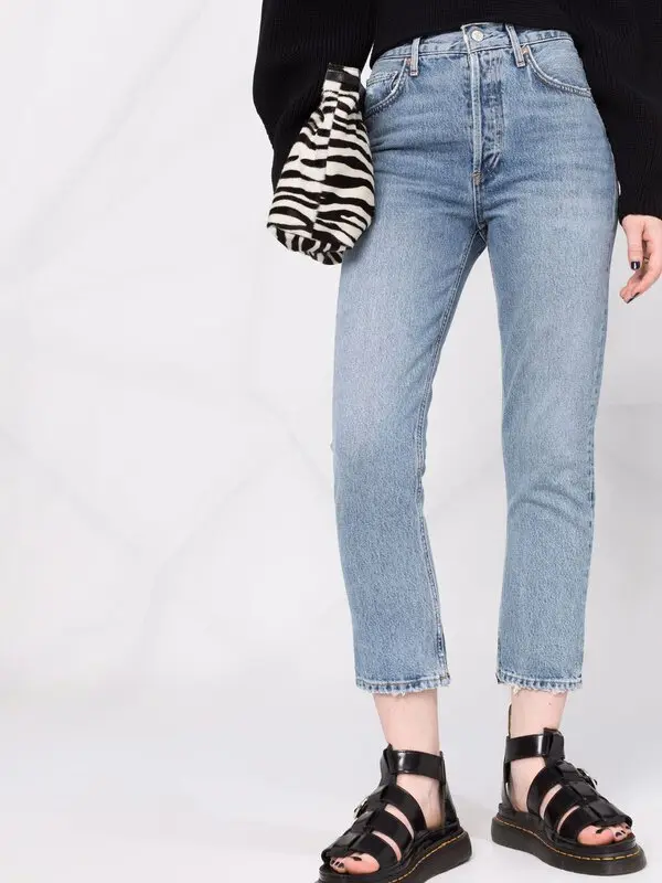 AGOLDE Riley High-waisted Cropped Jeans