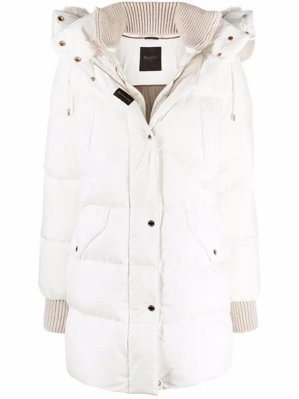 MOORER Quilted Down Coat - White