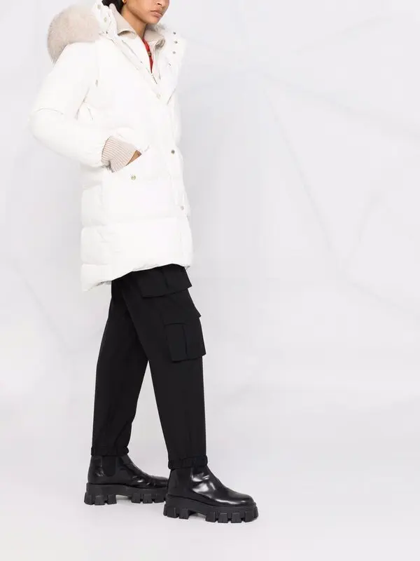 MOORER Quilted Down Coat - White