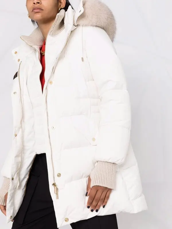 MOORER Quilted Down Coat - White
