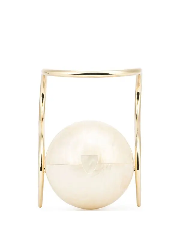 Cult Gaia Pearl Top-handle Clutch - White