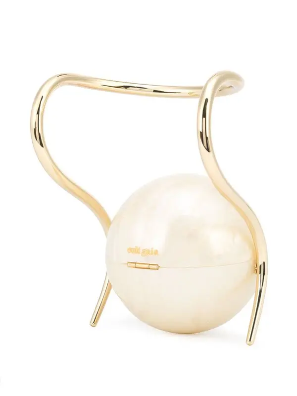 Cult Gaia Pearl Top-handle Clutch - White