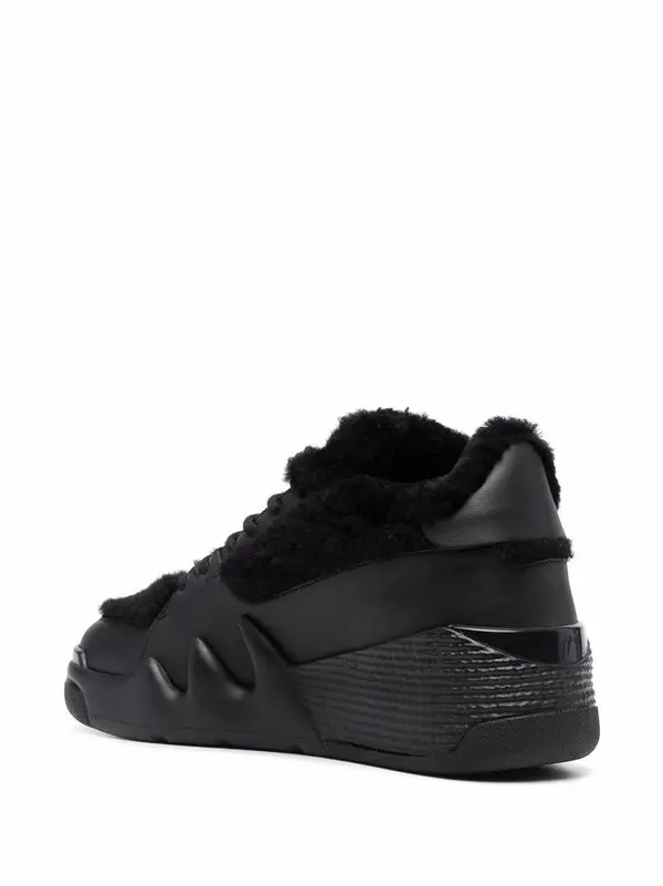 GIUSEPPE ZANOTTI Talon Shearling-trim High-top Sneakers - Black