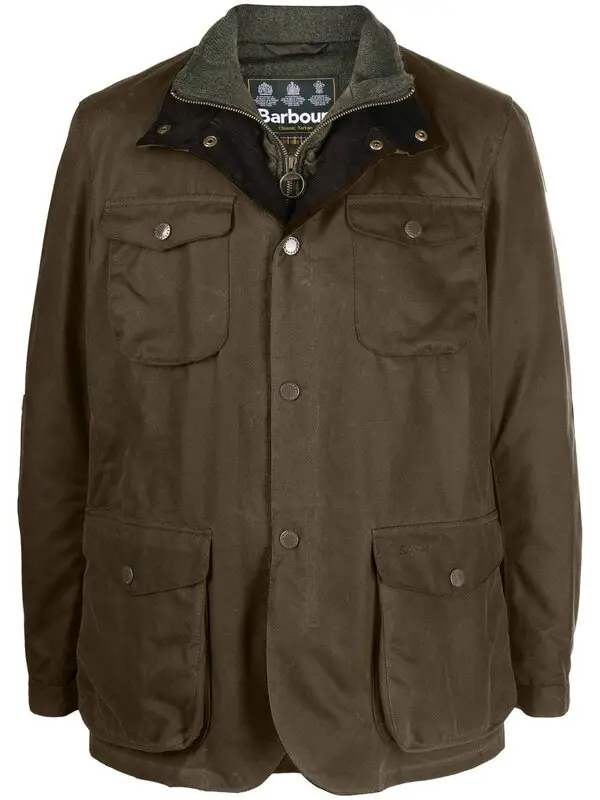 Barbour Ogston Waxed Cotton Jacket - Green