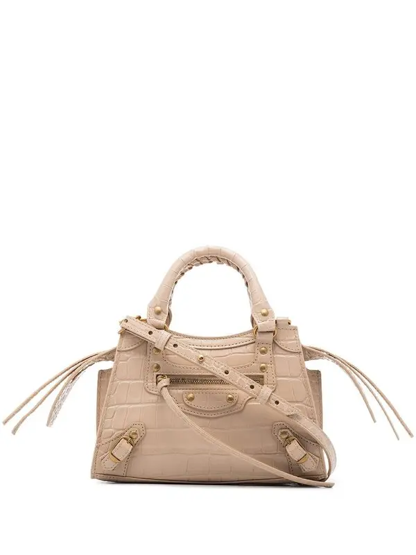 Balenciaga Neo Classic Crocodile-effect Mini Bag