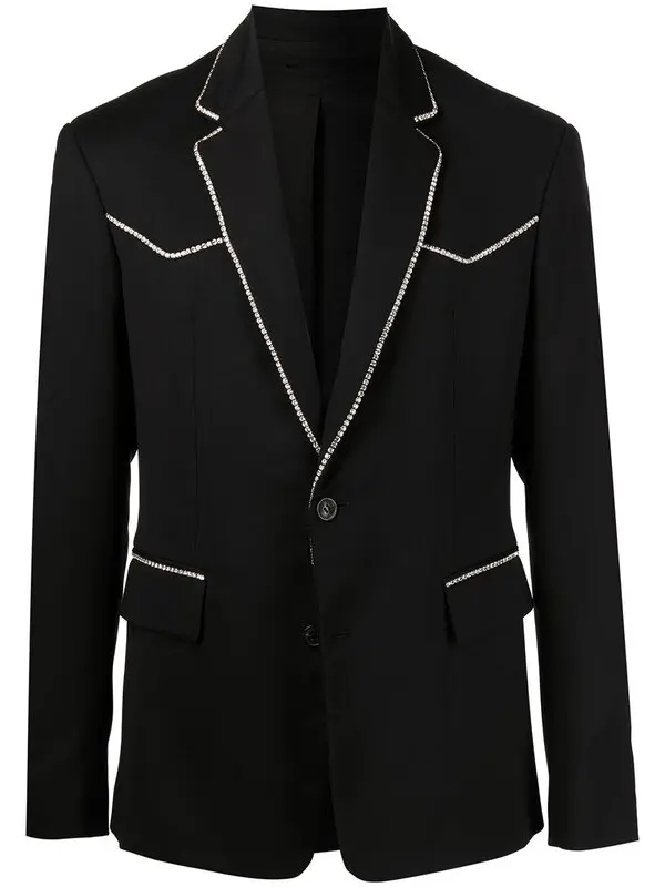 Amiri Crystal-trim Single-breasted Blazer