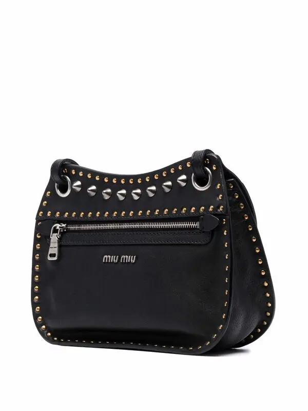 バッグ MIU MIU Studs Leather Bag Miu Miu Studded Leather Crossbody Bag - Black | Editorialist